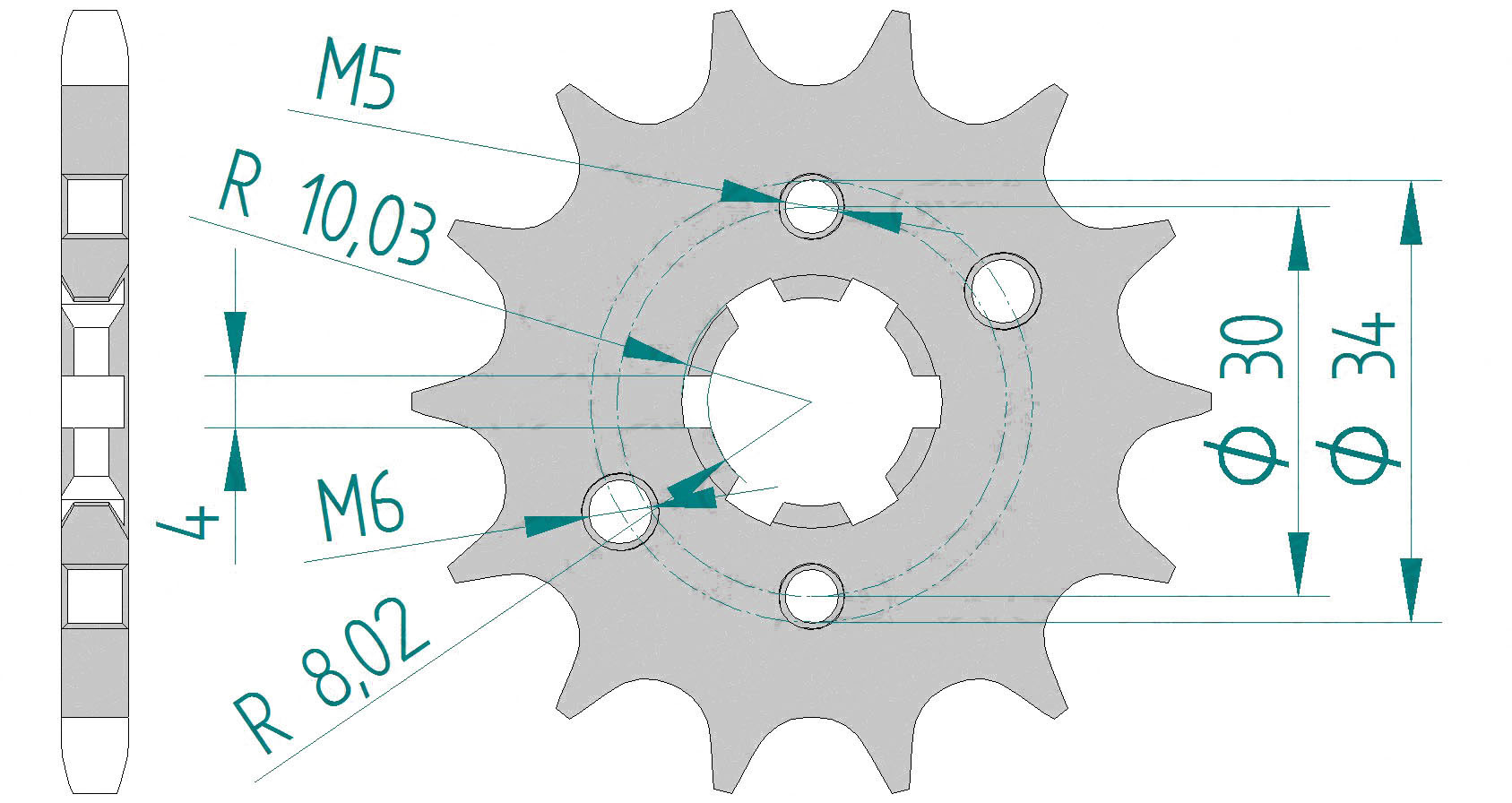 Front sprocket 428 BETA Afam Steel